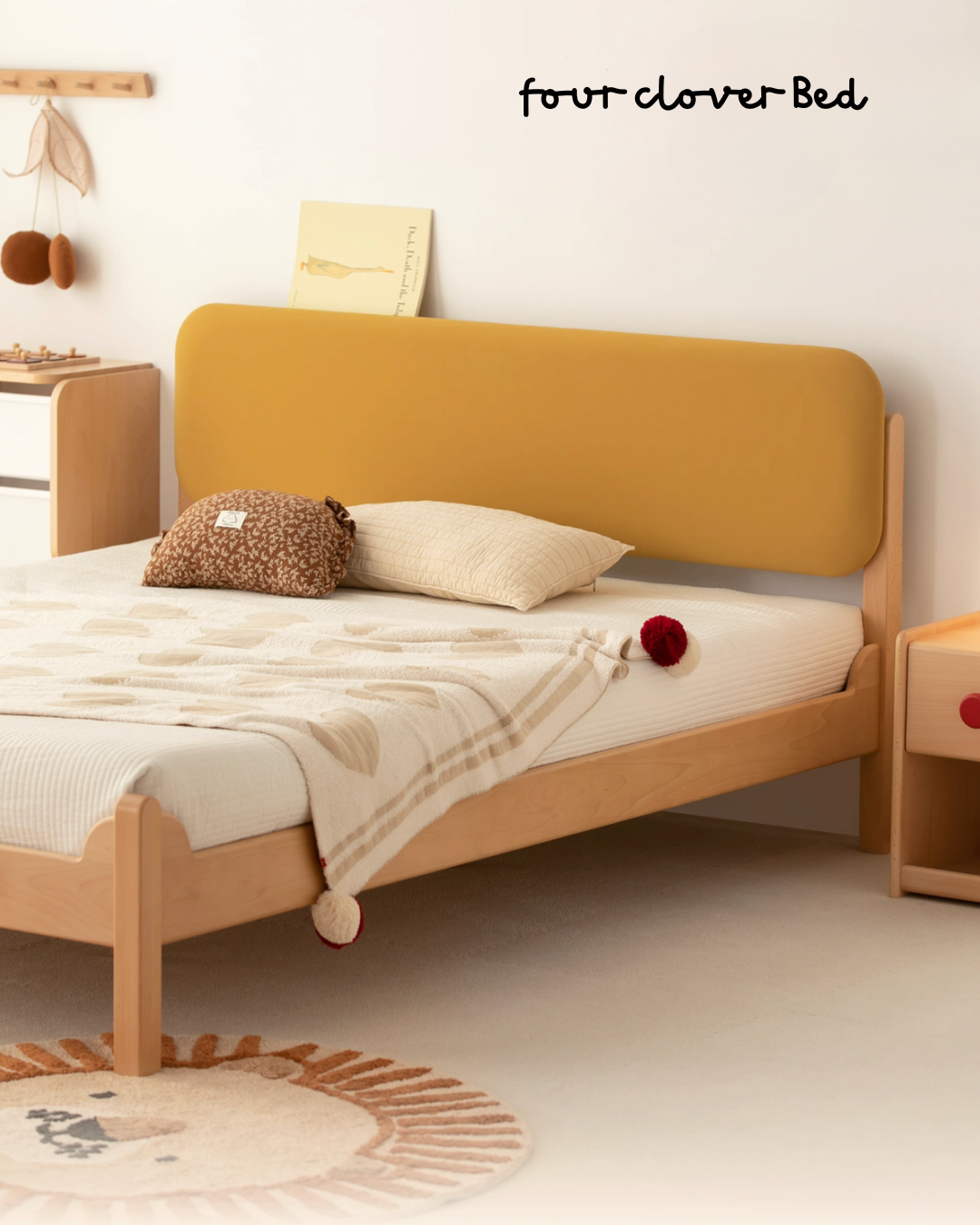 Four Clover Soft Headboard Bed – Mitten Studio