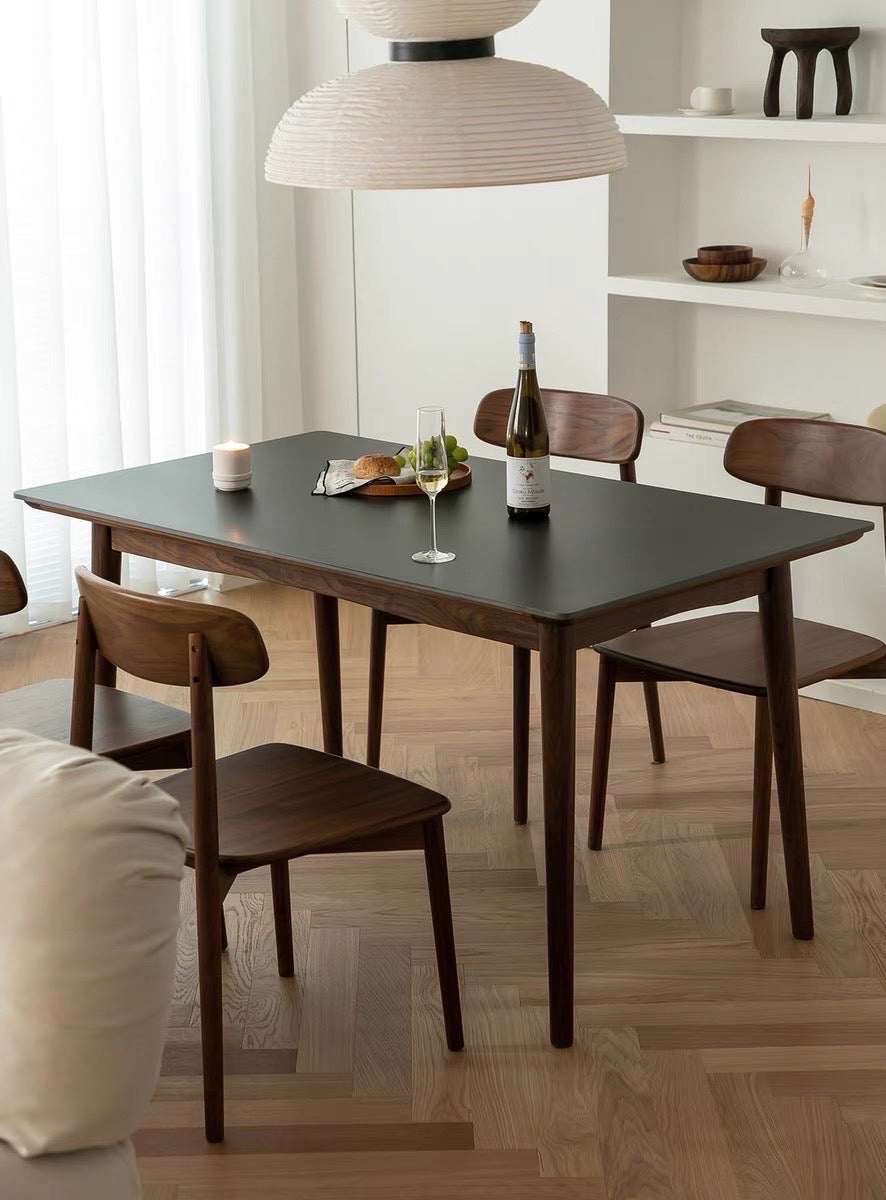 Stark Dinning table (SP) Walnut 160cm with Black synthetic rock top – Mitten Studio