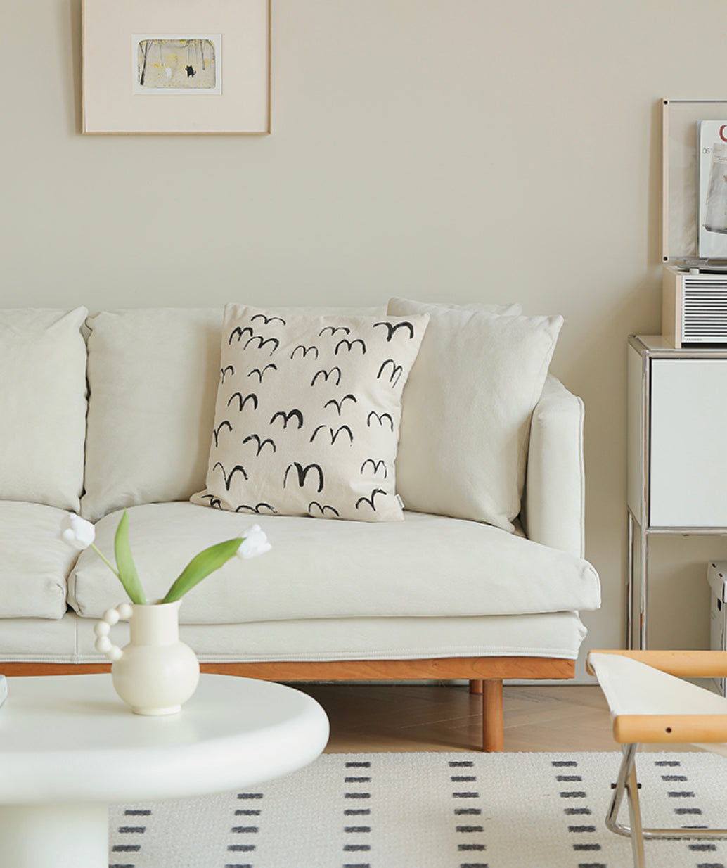 Ueno White Nanotechnology Cloth Sofa – Mitten Studio